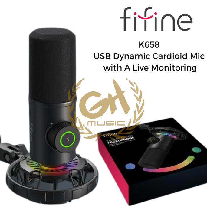 Jual FIFINE K658 USB Dynamic Cardioid Microphone with A Live Monitoring ...