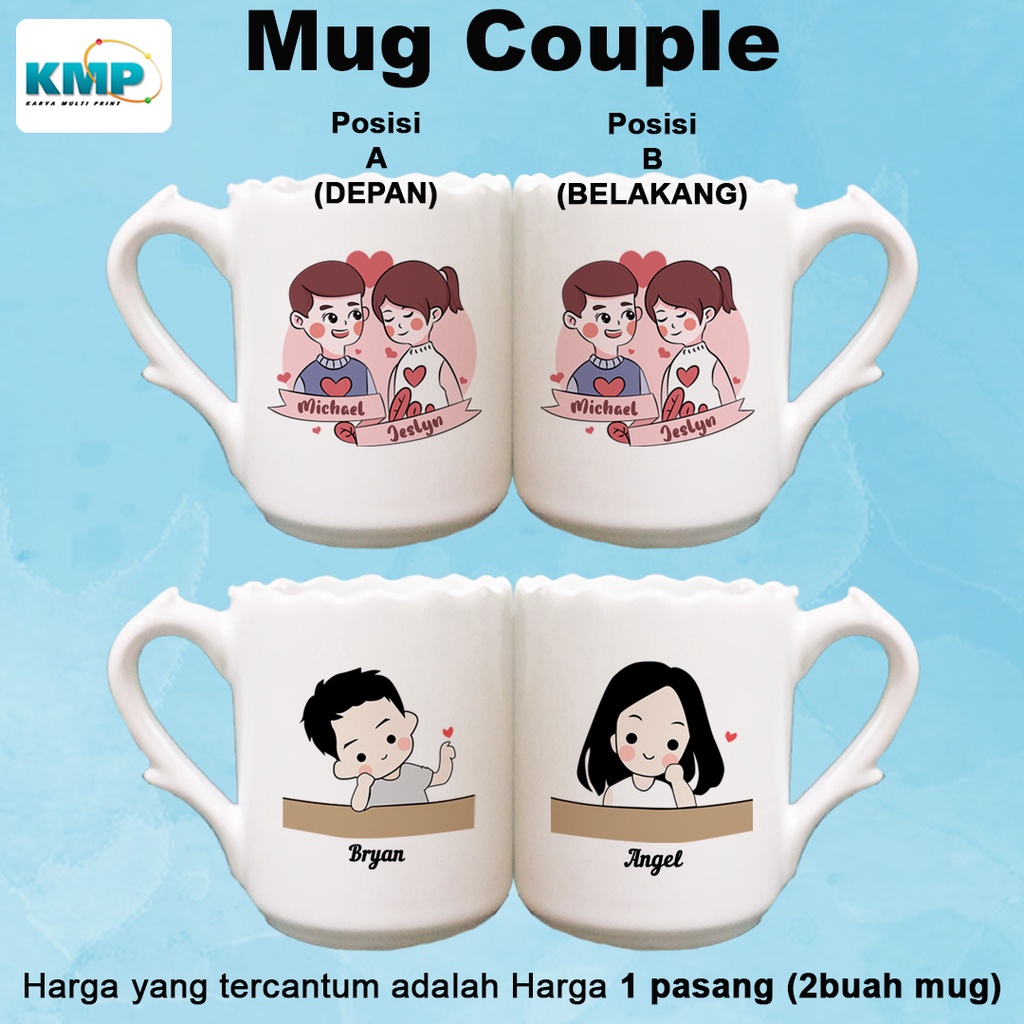 Jual Mug Couple / Mug Happy Wedding / Kado Pernikahan / Mug Custom ...