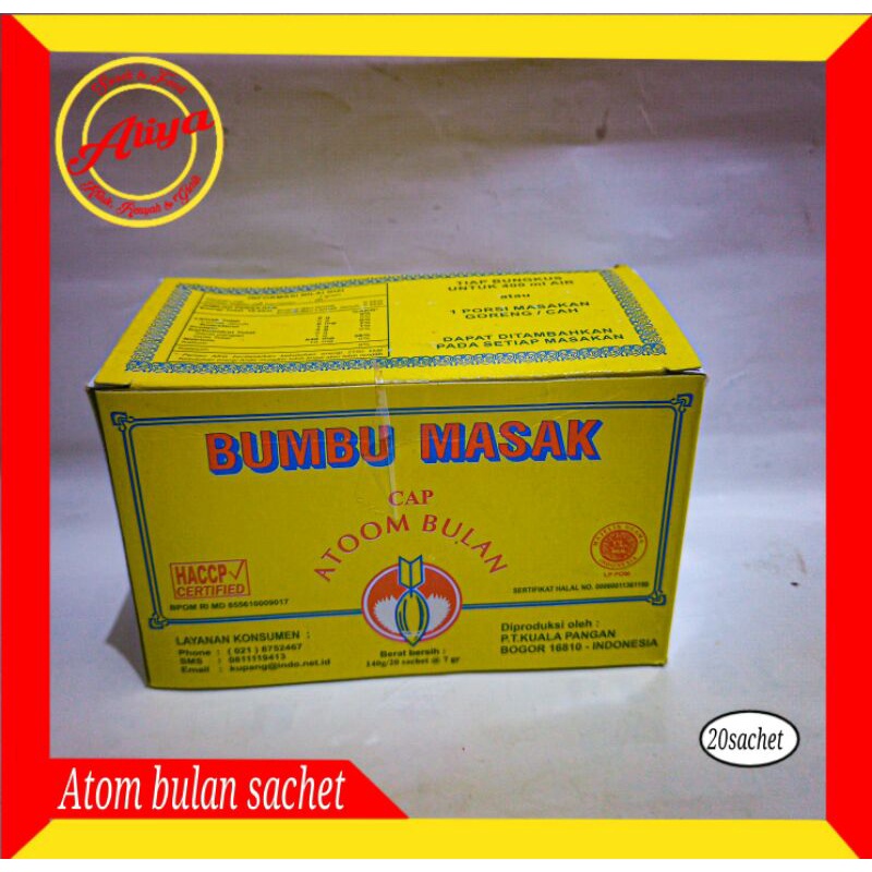 Jual Atom Bulan Atau Atoom Bulan Box 20 Sachet 7gr Bumbu Penyedap Praktis Siap Pakai Shopee