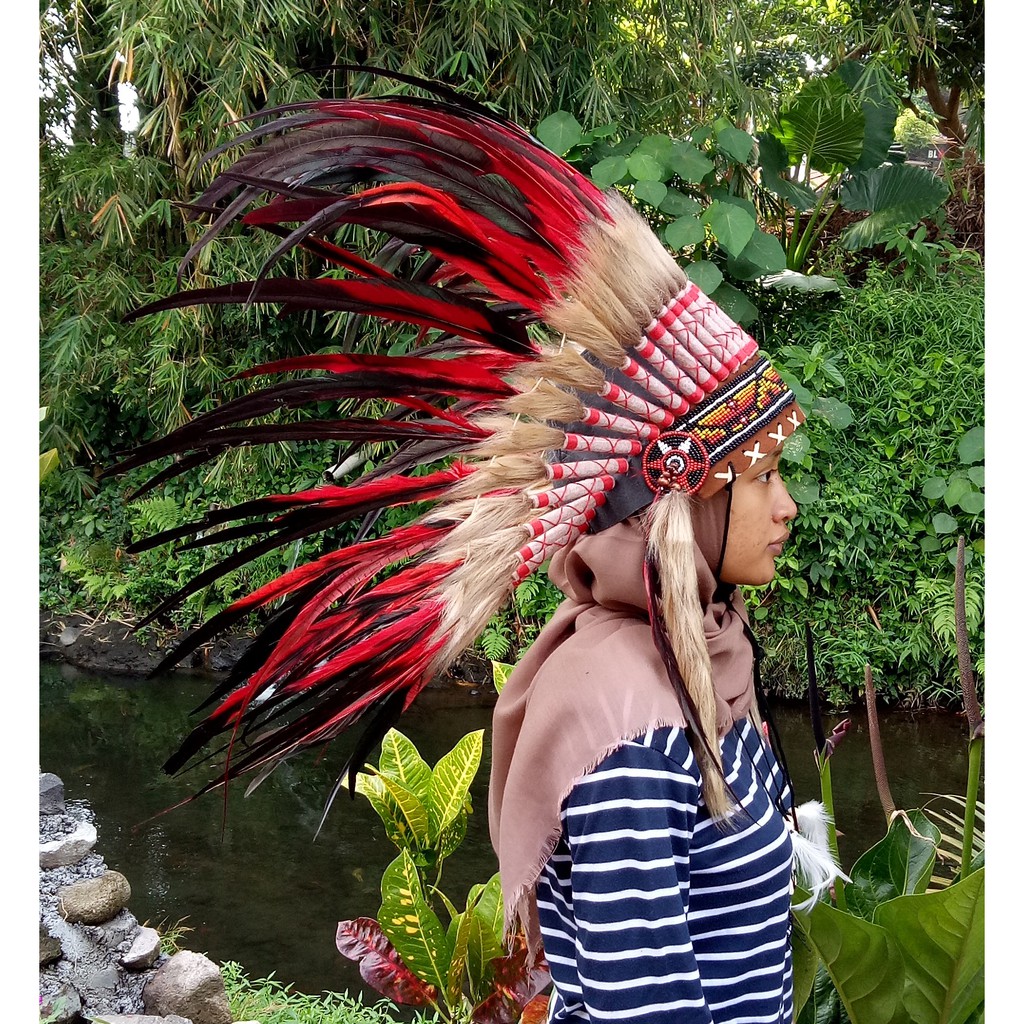 Jual Warbonnet/topi indian/topi pesta/topi frestival/topi hiasan/topi ...
