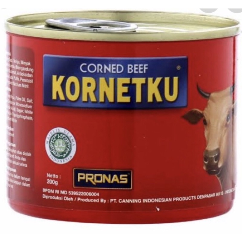 Jual Kornet daging sapi Kornetku corned beef 200 gram Pronas. | Shopee ...