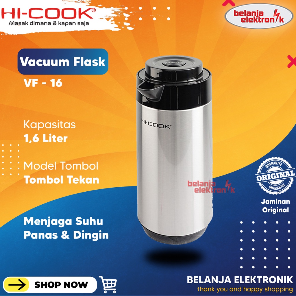 Jual TERMOS AIR PANAS HI COOK VF 16 THERMOS VACUUM FLASK STAINLESS 1.6 ...