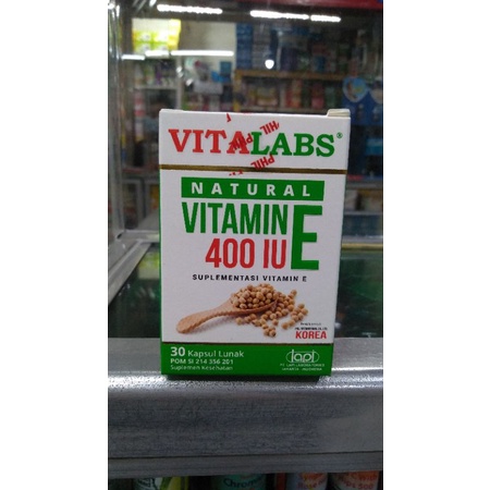 Jual vitalabs vitamin e 400 iu isi 30 import korea vitamin kulit | Shopee Indonesia
