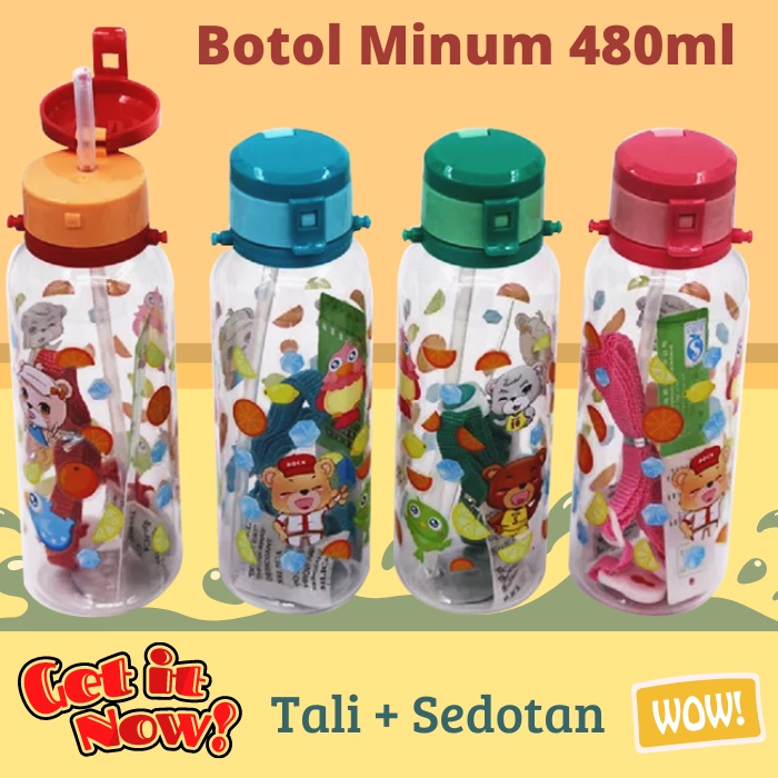 Jual Botol Minum Anak Motif Karakter Animal Binatang Lucu Unik Anti ...
