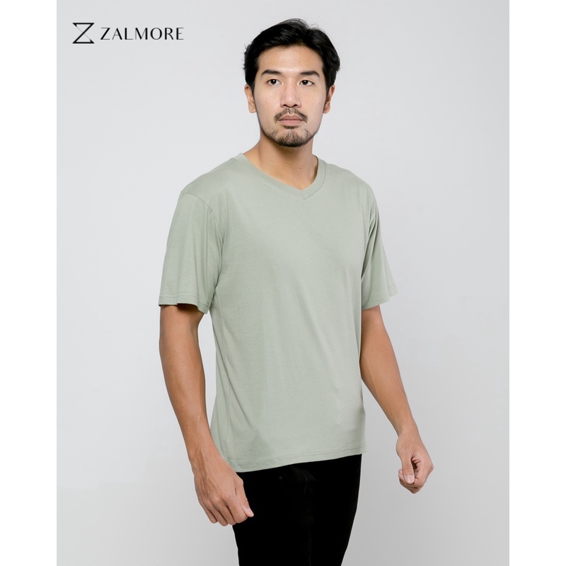 Jual Zalmore Basic Men Vneck T-Shirt Premium Cotton - Kaos Polos Pria ...
