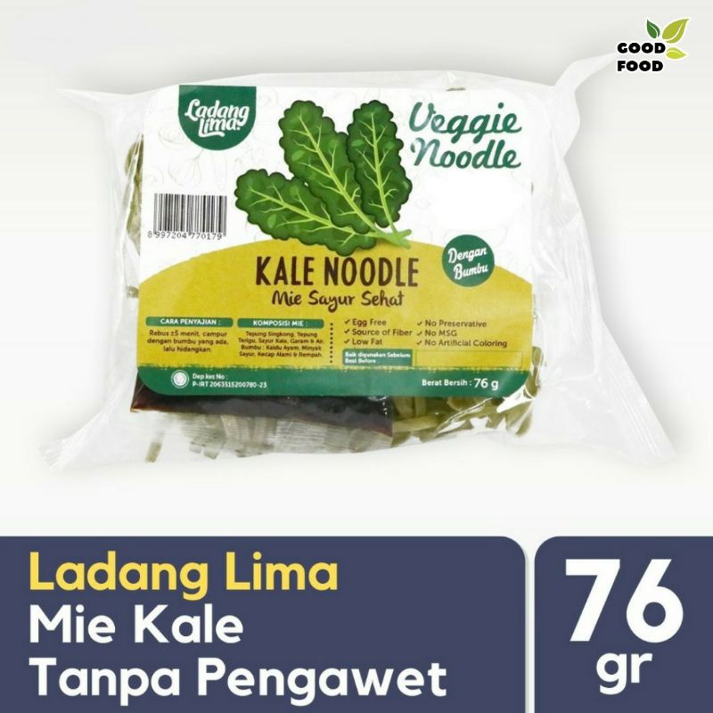 Jual Mie Sayur Kale 76gr Veggie Noodle Ladang Lima Tanpa Pengawet Tanpa MSG | Shopee Indonesia