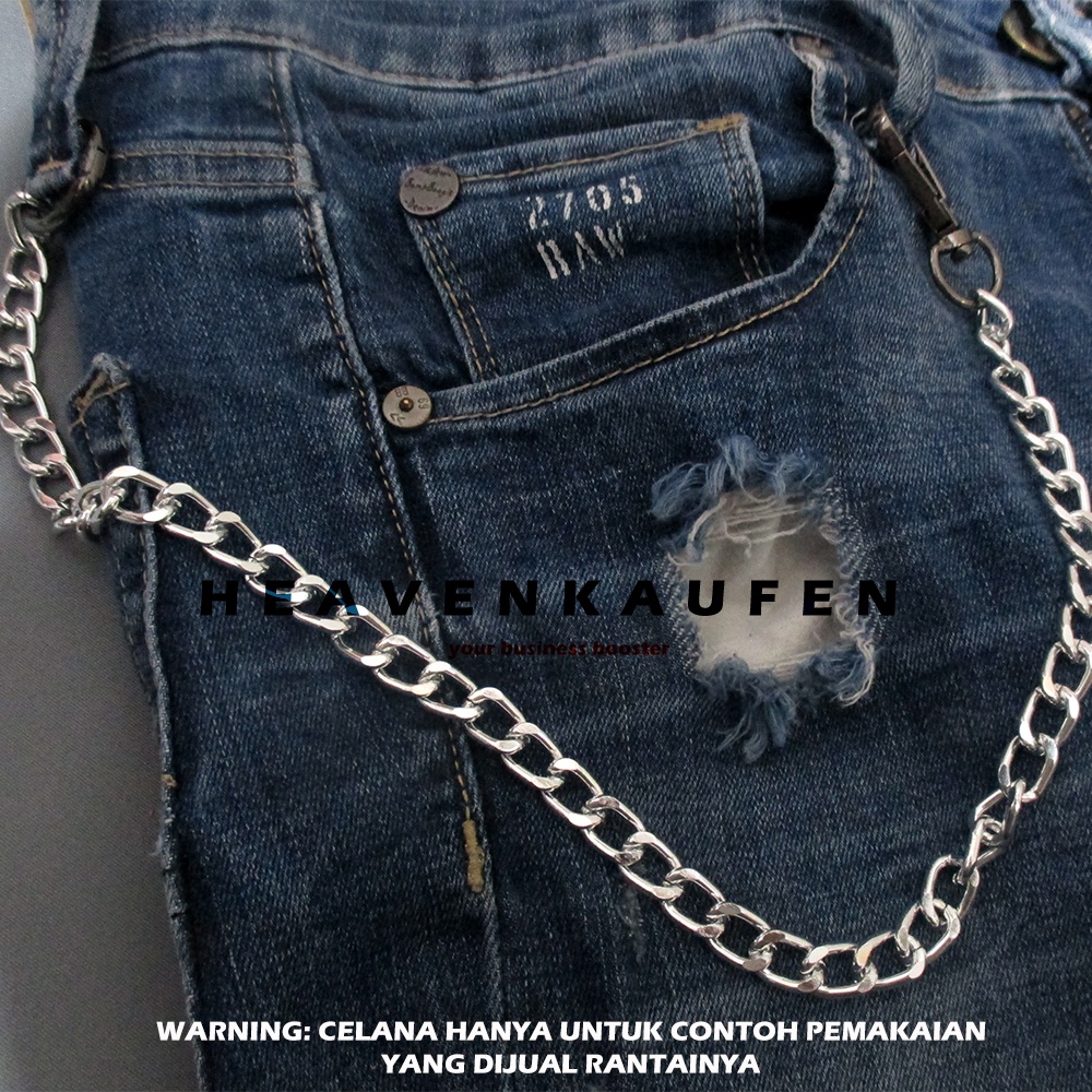 Jual Rantai Dompet Rantai Celana Silver Kombinasi Kait Black Nikel ...