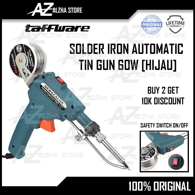 Jual [BEST QUALITY] SOLDER IRON AUTOMATIC TIN GUN 60W [HIJAU] | Shopee ...