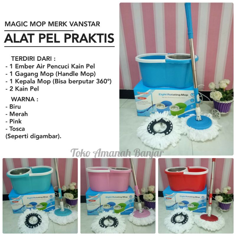 Jual Alat Pel Otomatis Merk Vanstar | Ultra Mop | Spin Mop 360° | Magic ...