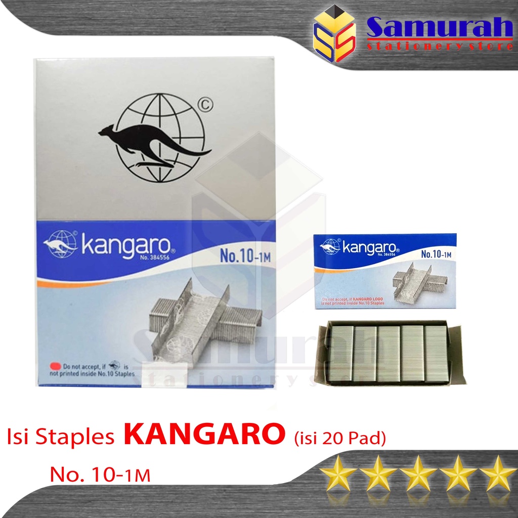 Jual Isi Staples Kangaro No. 10 M Ori / Refill Stapler no 10 - M / isi Stepler Hekter Kecil Asli ...