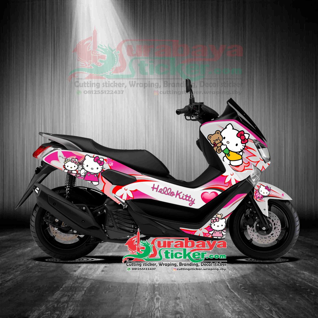 Jual DECAL YAMAHA NMAX HELLO KITTY PUTIH | Shopee Indonesia