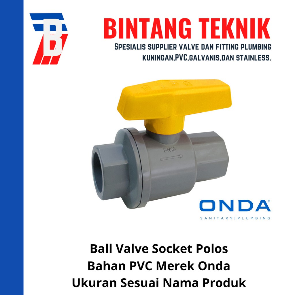 Jual Ball Valve / Stop Kran 1" inch PVC Onda | Shopee Indonesia
