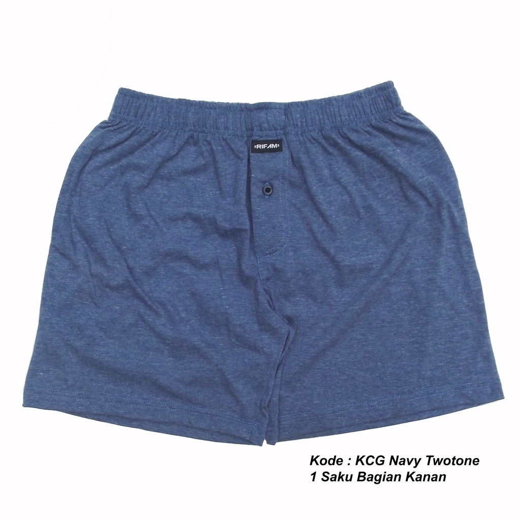 Jual CELANA PENDEK BOXER PRIA WANITA KATUN POLOS RIFAM MODEL KANCING ...