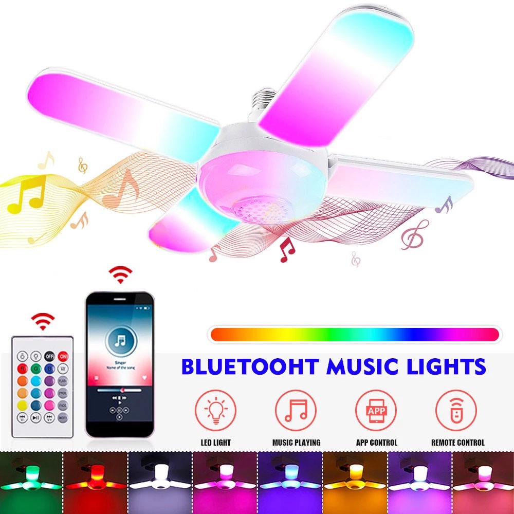 Jual COD LED Bluetooth Music Bulb foldable bluetooth smart home light 4 ...