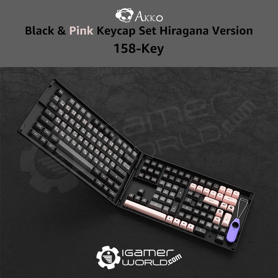 Jual Akko Black & Pink Hiragana ASA Profile Set 158 PBT Doubleshot ...