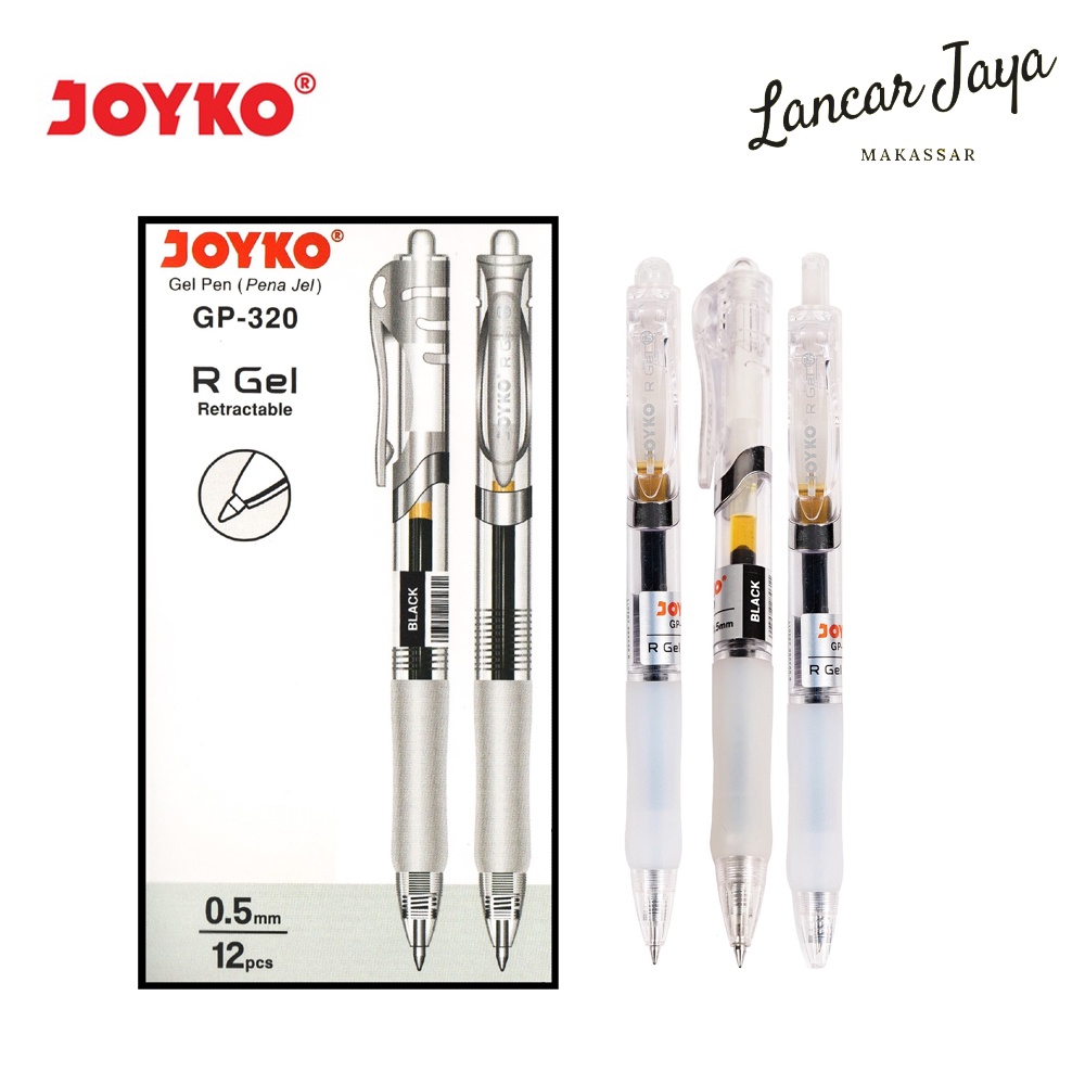 Jual [1 LSN / 12 PCS] Gel Pen Pulpen Pena Joyko GP-320 R Gel 0.5 mm | Shopee Indonesia