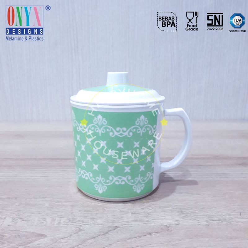 Jual Terlaris Mug Gelas Cangkir Melamin Besar + Tutup 600Ml Melamin ...