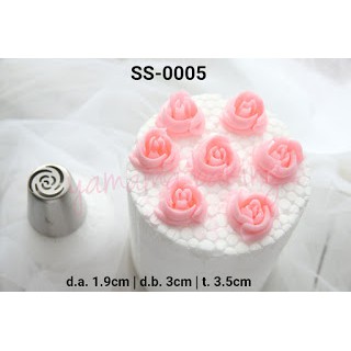 Jual SS-0005 Spuit pipping tip rusia kecil bunga flower buttercream ...