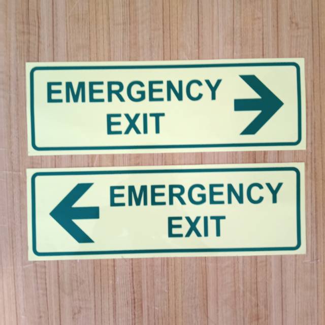 Jual Stiker K3 rambu safety. Emergency exit. Glow in the dark. UK ...