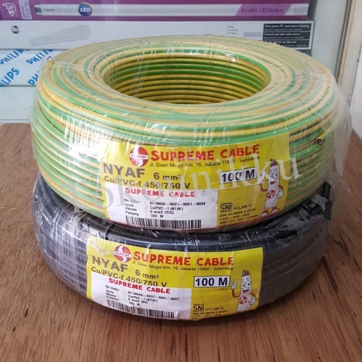 Jual KABEL LISTRIK SERABUT TUNGGAL NYAF SUPREME 6MM | Shopee Indonesia