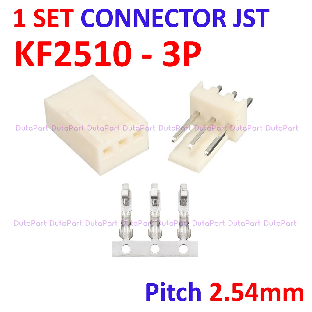 Jual 1 SET Connector JST KF2510 - 3P - Male Female Pin Kaki Lurus 2.54mm | Shopee Indonesia