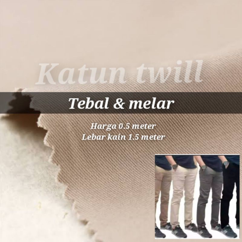 Jual Kain Katun Twill Stretch Italy / Bahan Celana Chinos / Cotton ...