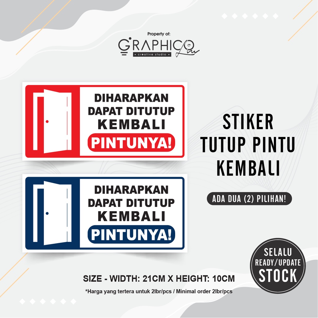 Jual Stiker Harap Tutup Pintu Kembali (21x10cm) - Per/2 lembar | Shopee Indonesia