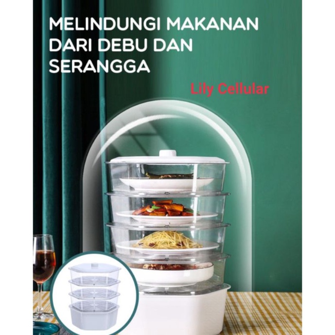 Jual Rak Makan Susun Transparan Storage Box Multi-layers Food Cover ...