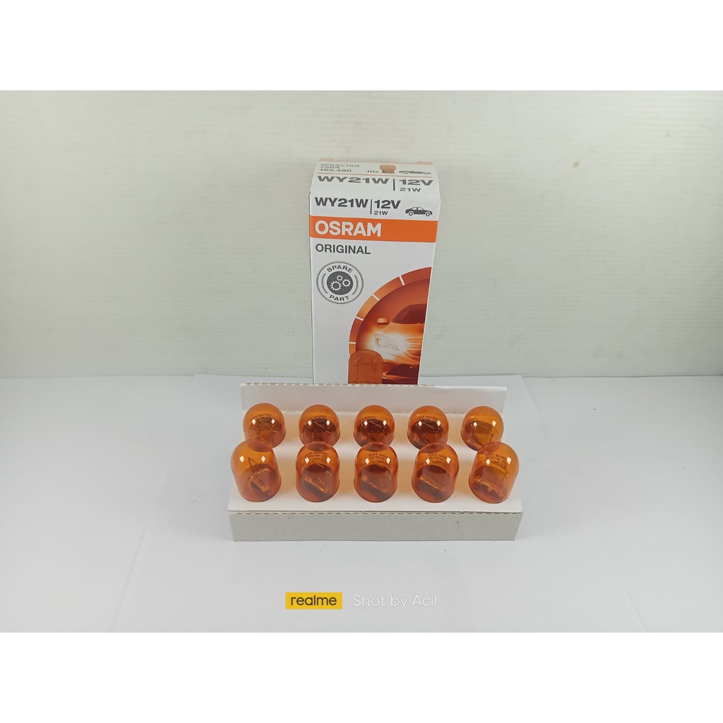 Jual OSRAM T20 WY21W 12V 7504 Bohlam Lampu SEIN Sen 12V 21W Orange Kaki ...