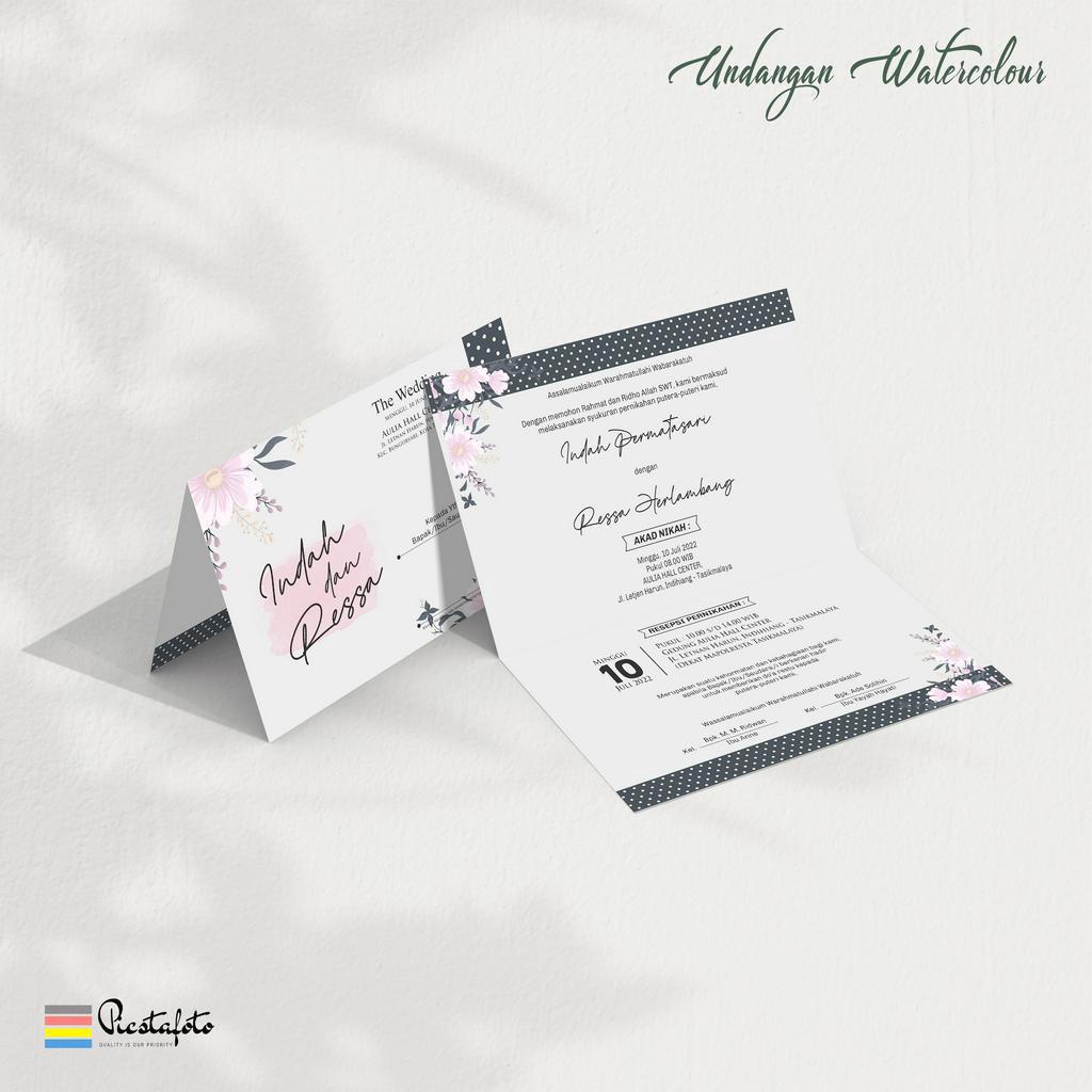 Jual Undangan Resepsi Pernikahan - Undangan Watercolour 009 | Shopee ...