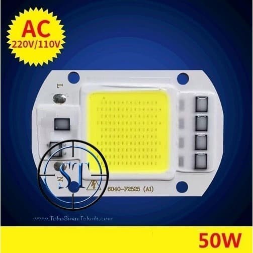 Jual LED COB High Power Led Putih WHITE 50W Langsung Input 220V AC ...