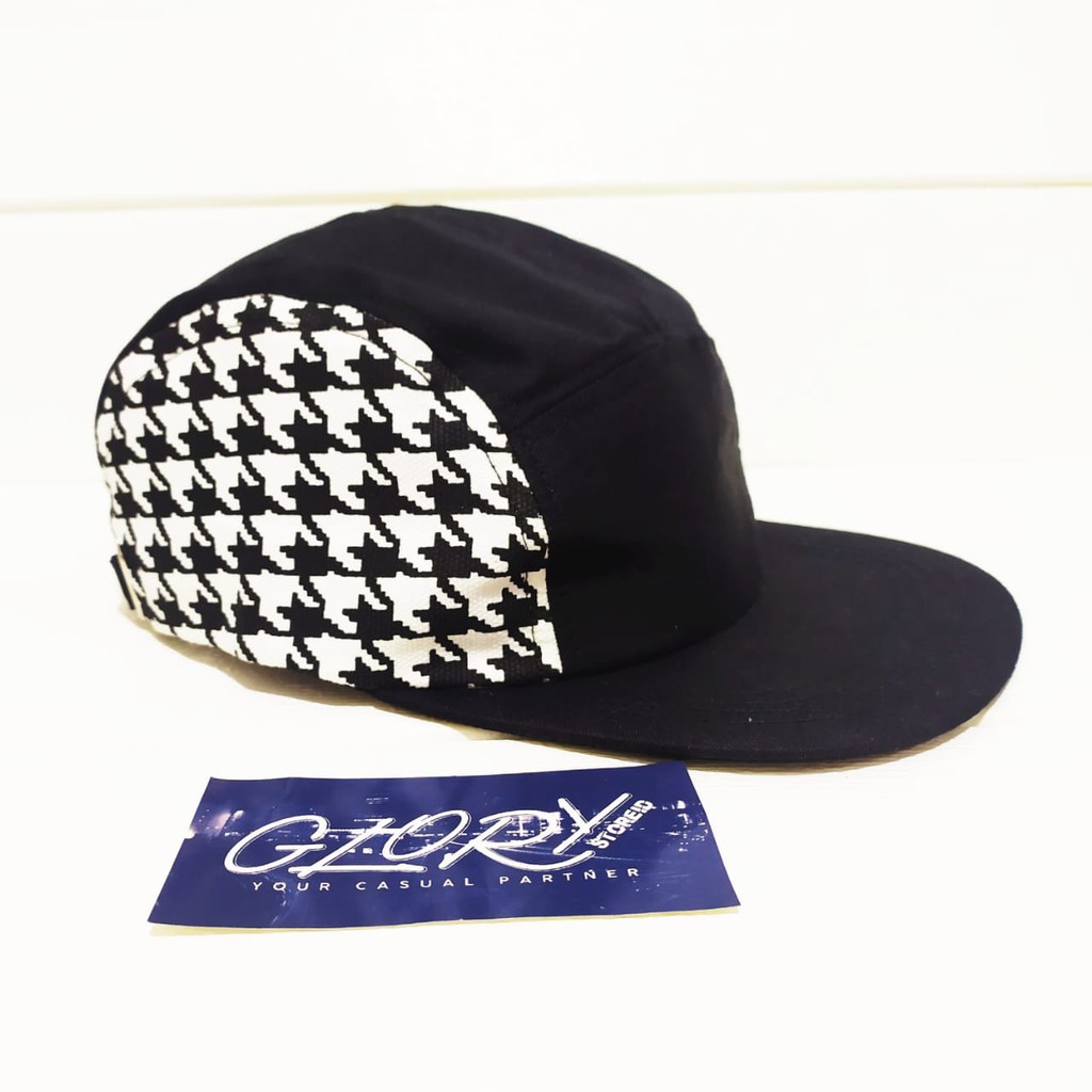 Jual topi snapback 5 panel motif Zebra Honstur five panels Houndstooths ...