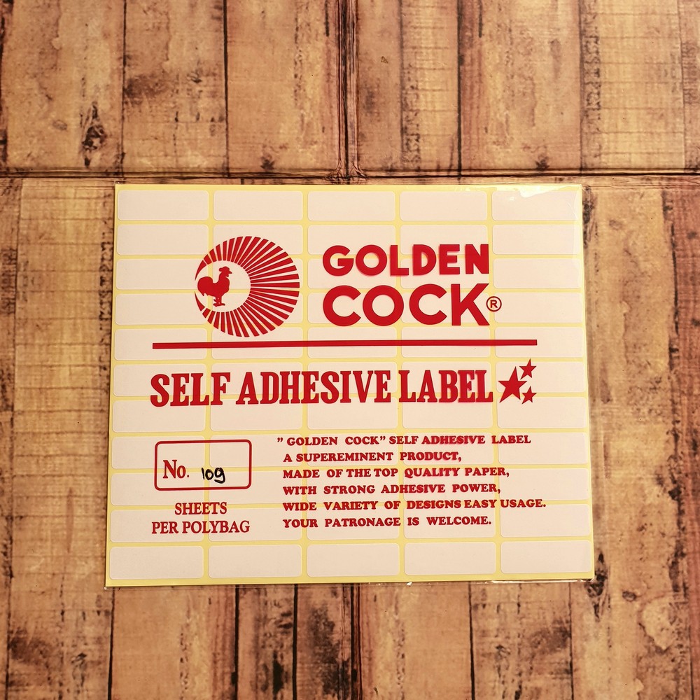 Jual Label Golden Cock No. 109 - Self Adhesive Label 109 - Sticker ...