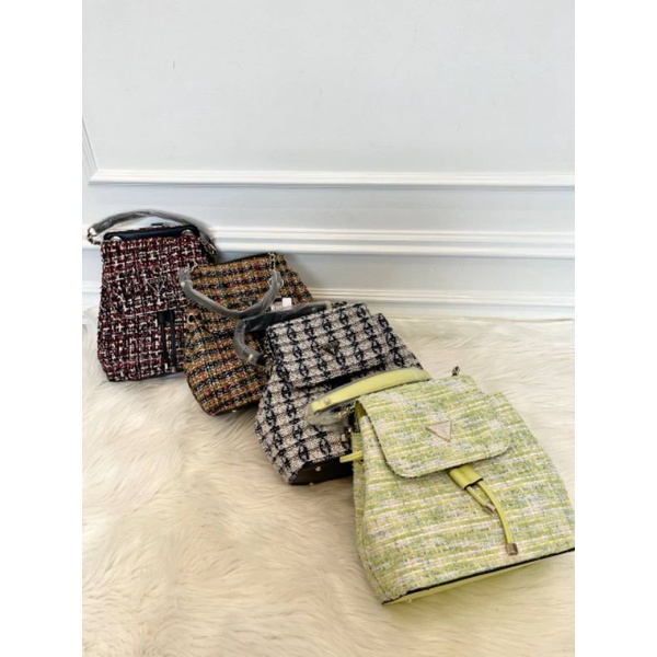 Jual Guess new cessily backpack tweed 22 Ransel Wanita | Shopee Indonesia