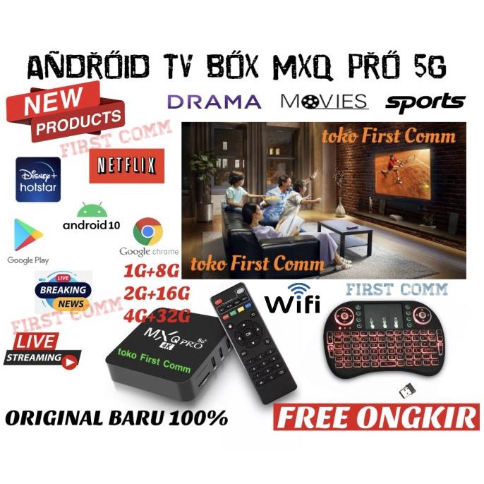 Jual Smart TV Box Android MXQ PRO 4K Ultra HD Android TV Box | Shopee ...