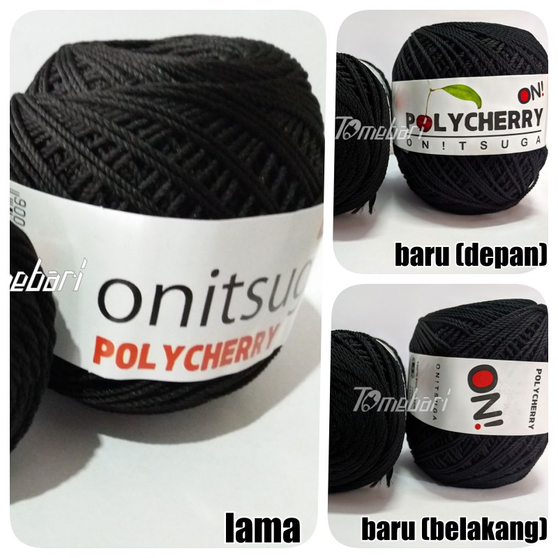 Jual BENANG RAJUT POLYESTER POLYCHERRY HITAM / BLACK (TBP- 0003 ...
