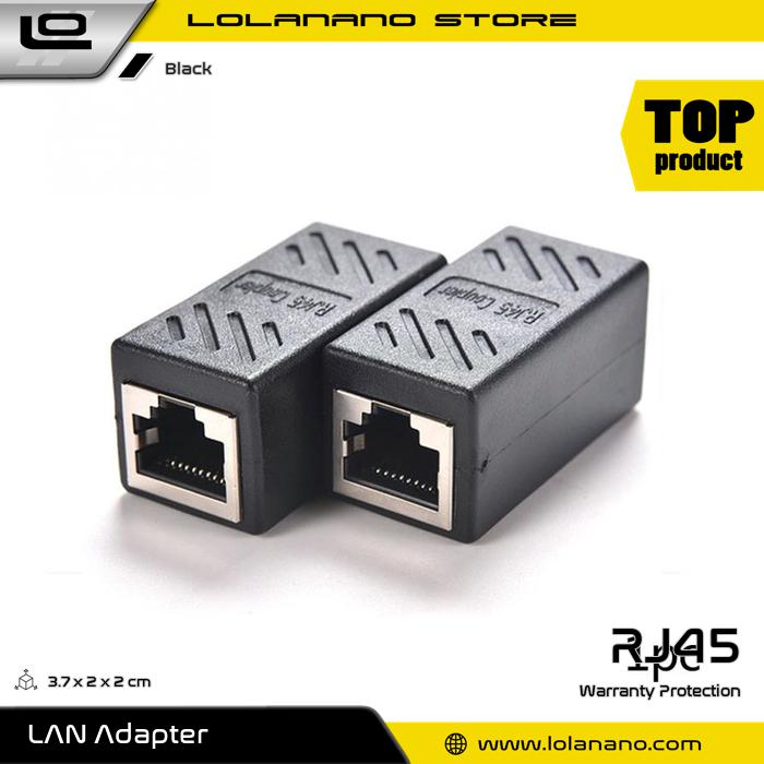 Jual RJ45 Female to Female Cat6 Network LAN Extension Adapter Connector ...