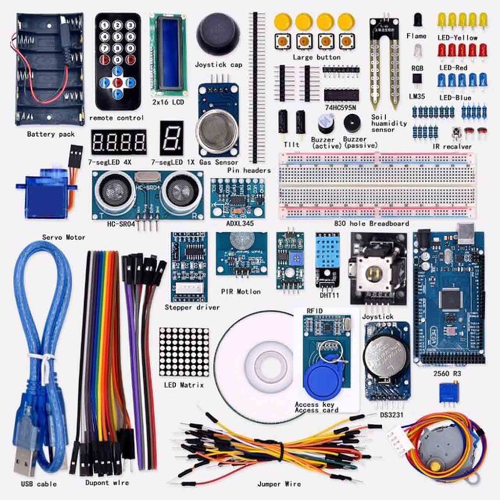 Jual Arduino Mega 2560 Starter Kit with LCD RFID Relay Motor Buzzer ...