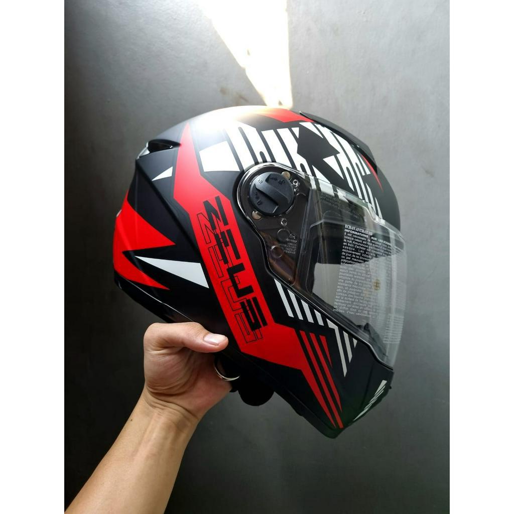 Jual ZEUS ZS 811 MBLK AL28 RED DOFF FULL FACE SINGLE VISOR (FREE DARK ...