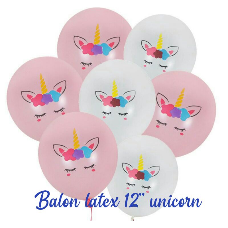 Jual Balon latex 12 inch unicorn ( isi 10 pcs ) | Shopee Indonesia