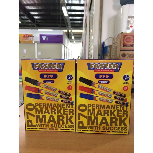 Jual Spidol Permanent Marker Faster P70 ( 1pak/12pcs ) | Shopee Indonesia