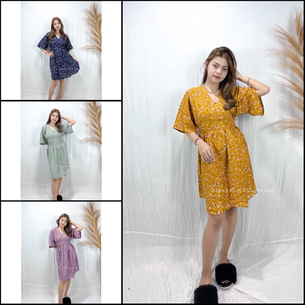 Jual Dress Bali Model TANIA Motif bunga soka Fashion Wanita TErbaru ...