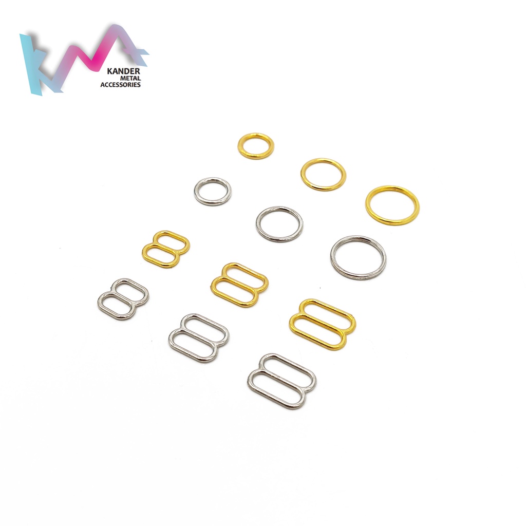 Jual KANDER 100pcs Slider Adjuster Tali Bra O Ring 8 Ring Silver Type ...