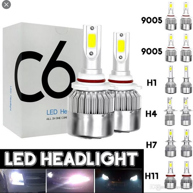 Jual Lampu C6 LED MOBIL COB Chips HB3 HB4 H11 H7 H1 H3 H4 HIR2 9012 9005 9006 putih Bohlam ...