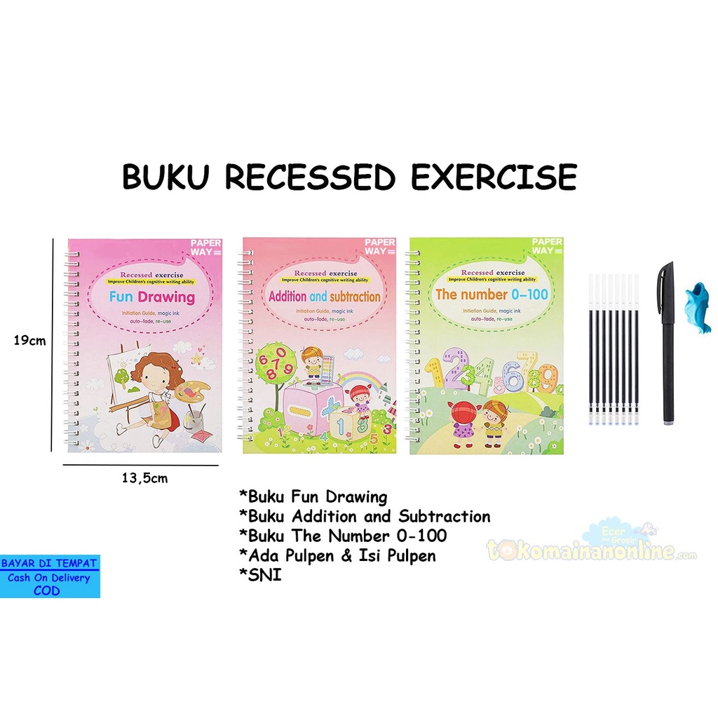 Jual Menulis Huruf Dan Angka Ajaib Buku Magic Book 3D Alphabet Sank ...