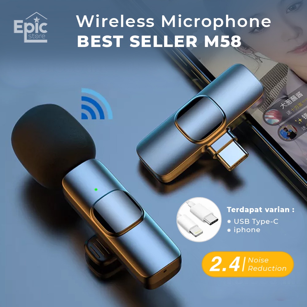 Jual (Bisa COD) Mic Lavalier Wireless HP Vlog Youtuber Microphone ...
