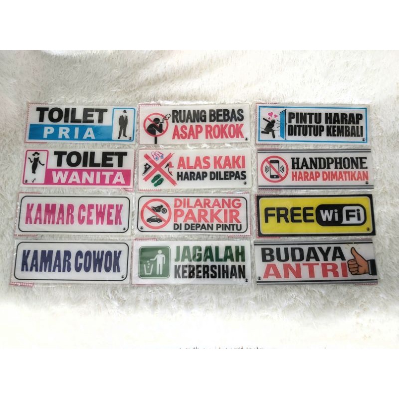 Jual Label Akrilik/Acrylic Toilet Wanita/Free Wifi/Ruang Bebas Asap ...