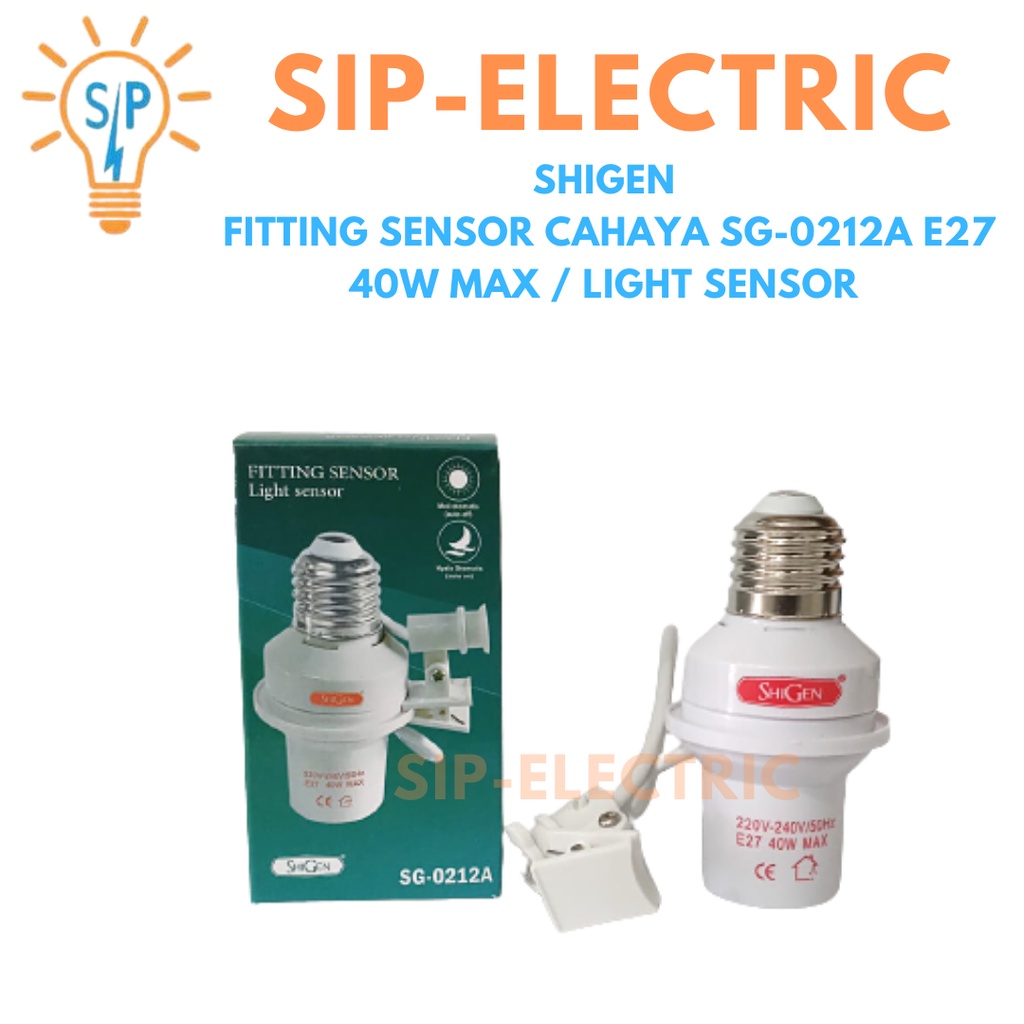 Jual SHIGEN FITTING SENSOR CAHAYA SG-0212A E27 40W MAX / LIGHT SENSOR ...