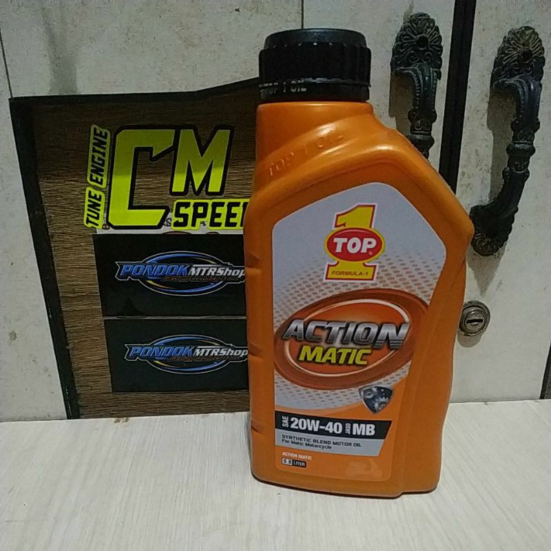 Jual Oli Motor Top 1 Action Matic 800ml synthetic 20w-40 10w-40 10w-30 ...