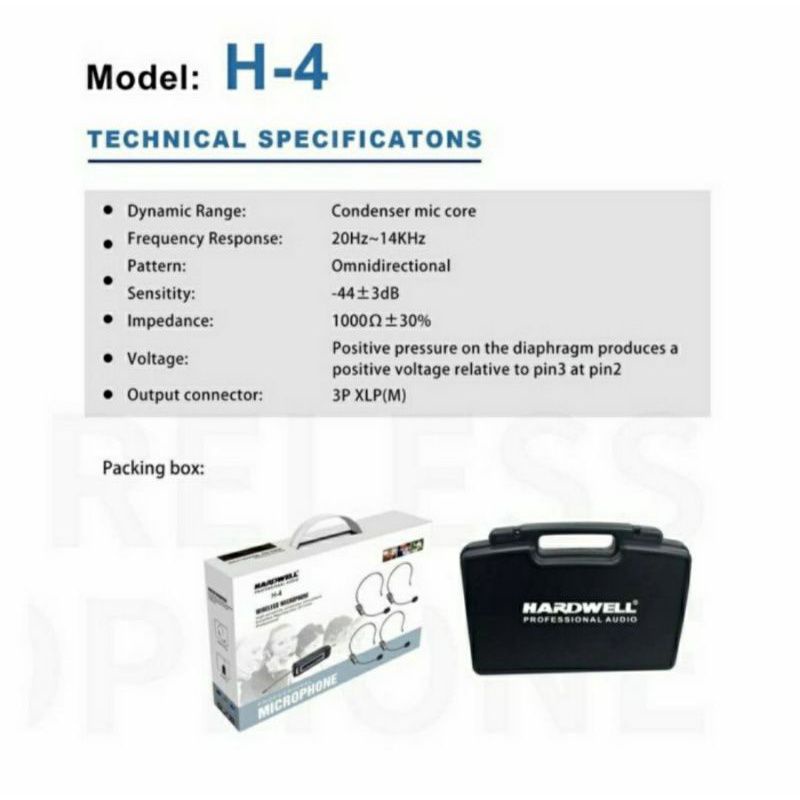 Jual Mic Wireless HARDWELL H4 Headset 4 Unit ORIGINAL PRODUCT | Shopee ...
